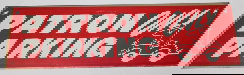 Patron Only Parking Tin Tacker Sign