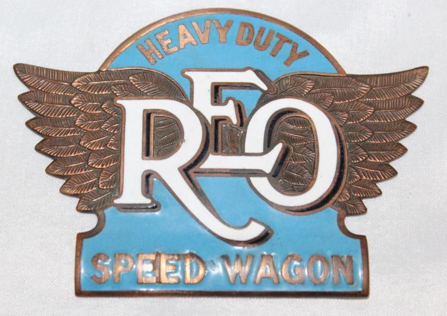 1929 Reo Heavy Duty Speed-wagon Truck Radiator Emblem Badge Auction