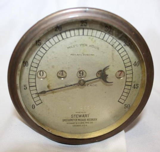 Brass Stewart Model 24 Automobile Speedometer