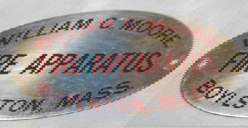 1940's 1950's William C. Moore Fire Apparatus Co Emblem Badge