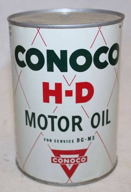 Conoco Hd Metal 1 Quart Motor Oil Can Auction