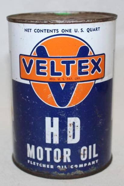 Veltex Hd Metal 1 Quart Motor Oil Can Auction