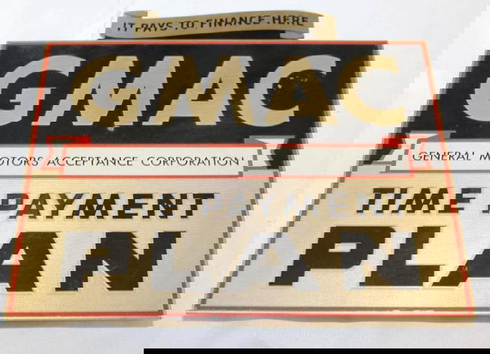 Gmac General Motors Payment Plan Metal Advertising Display Sign