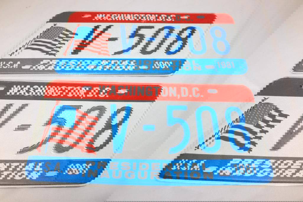 Pair Of 1981 Ronald Reagan Inauguration Washington Dc License Plates ...