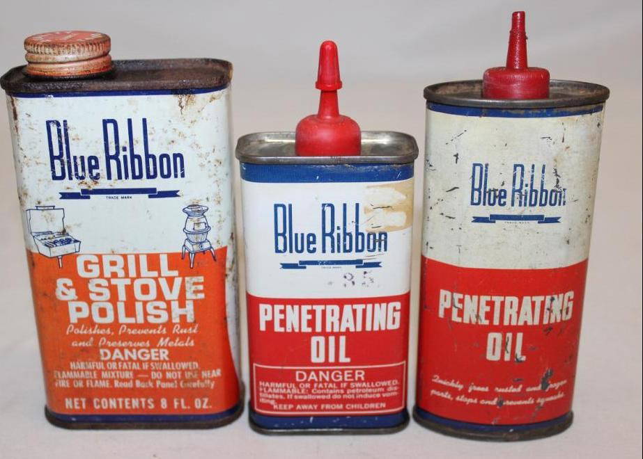 Group Of 3 Blue Ribbon Penetrating Oiler And Polish Cans - Apr 28, 2024 ...