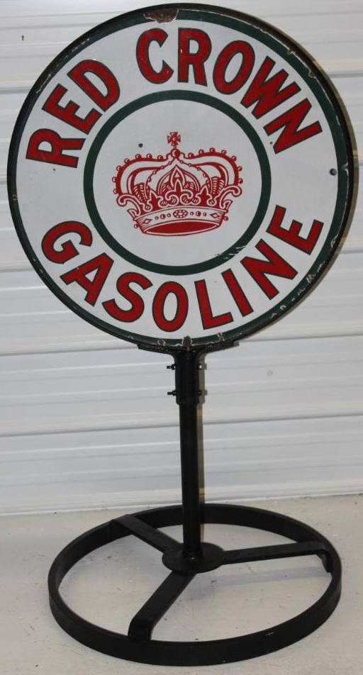 Standard Of Ohio Red Crown Porcelain Curb Sign With Ring And Base Dsp ...
