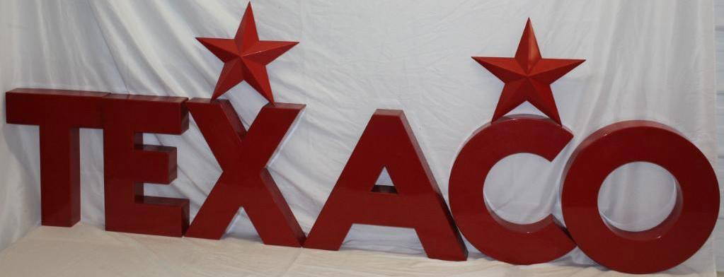 Large Texaco Box Letters Service Station Sign Auction