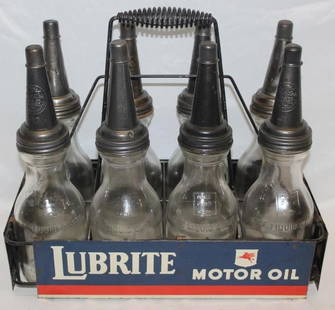 Mobiloil "bb" Motor Oil Bottle Rack With Mobiloil "filpruf" Bottles ...