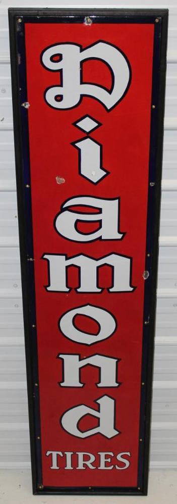 Diamond Tires Porcelain Vertical Sign Ssp Auction