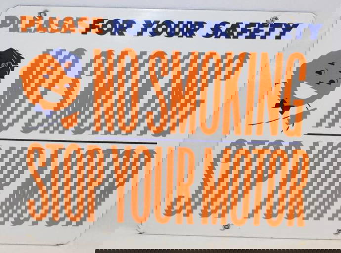 Union 76 "speedy" No Smoking "stop Your Motor" Porcelain Sign Dsp 9+