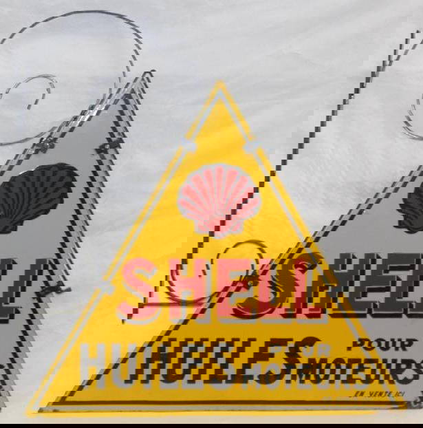 Unique Shell Motor Oils Porcelain Hanger Sign Dsp "huiles Pour Moteurs ...