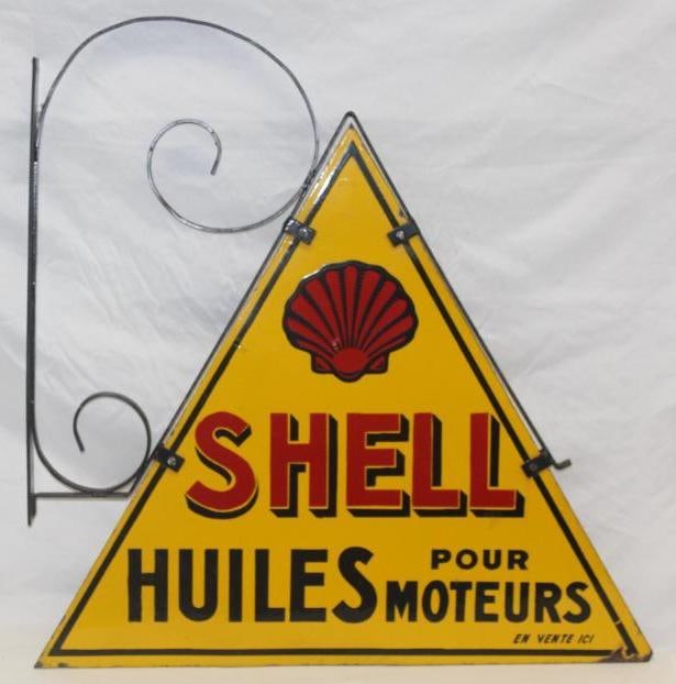 Unique Shell Motor Oils Porcelain Hanger Sign Dsp "huiles Pour Moteurs ...