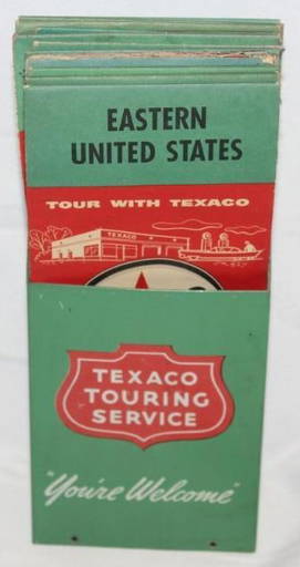 Texaco Touring Service Advertising Map Rack Display With 15 Maps