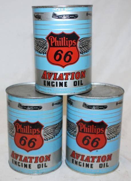 Group Of 3 Phillips 66 Aviation Metal One Quart Oil Cans Auction