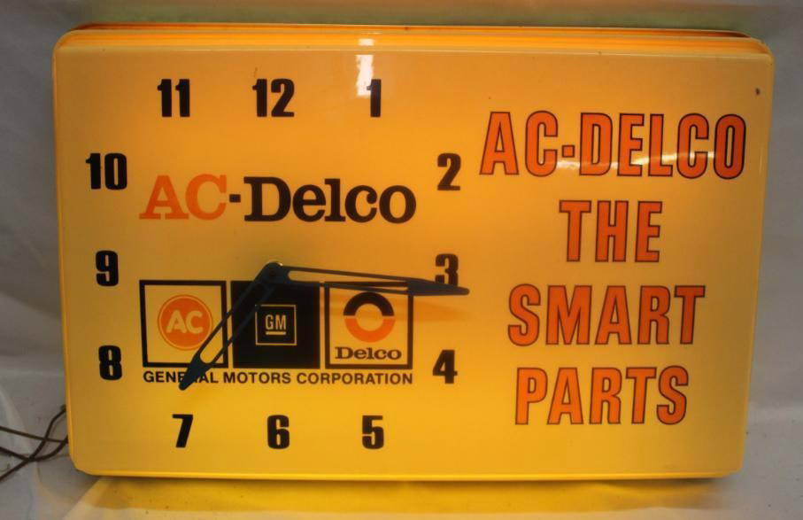 Ac Delco Parts Gm General Motors Advertising Light-up Clock Auction