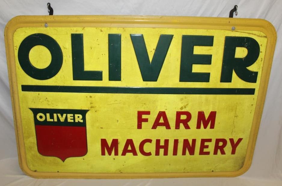 Large Oliver Tractors Farm Machinery Embossed Dealership Reflective ...