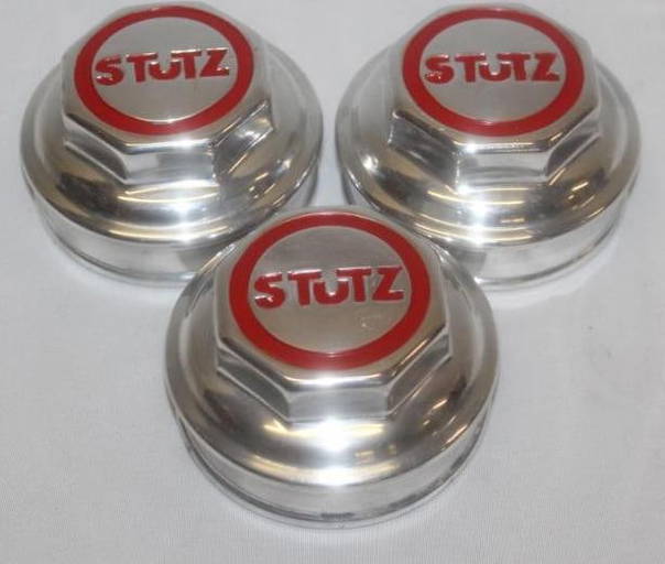 Group Of 3 Stutz Motor Car Co Threaded Hubcaps