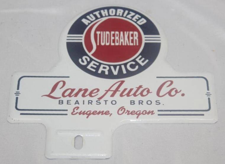 Authorized Studebaker Service Advertising License Plate Topper Auction