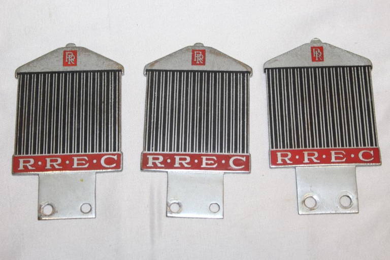 Group Of 3 Rrec Rolls Royce Enthusiasts Club License Plate Topper Badge
