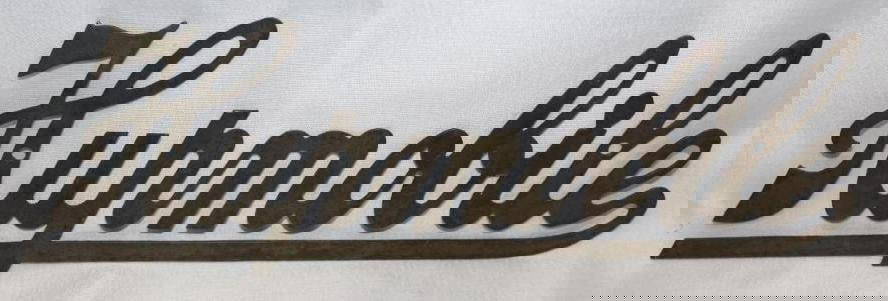 1909-1914 Hupmobile Motor Car Co Brass Radiator Emblem Script Auction