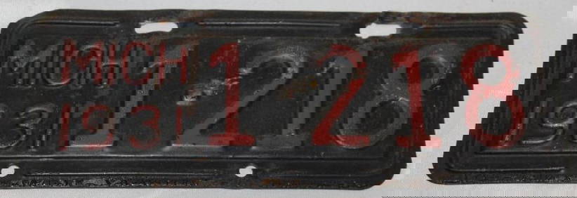 1931 Michigan Motorcycle License Plate