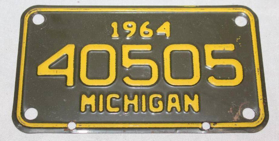 1964 Michigan Motorcycle License Plate Auction