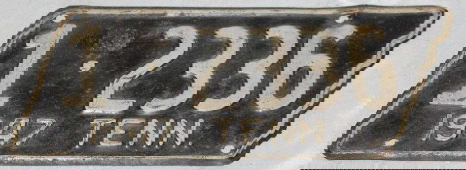 1947 Tennessee Tn State Shaped License Plate