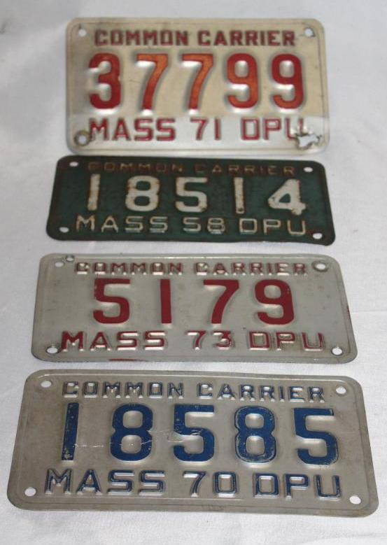Group Of 4 1950's & 1970's Massachusetts Ma Dpu License Plates Public ...