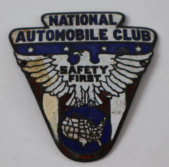 National Automobile Club Safety First Radiator Emblem Badge Auction