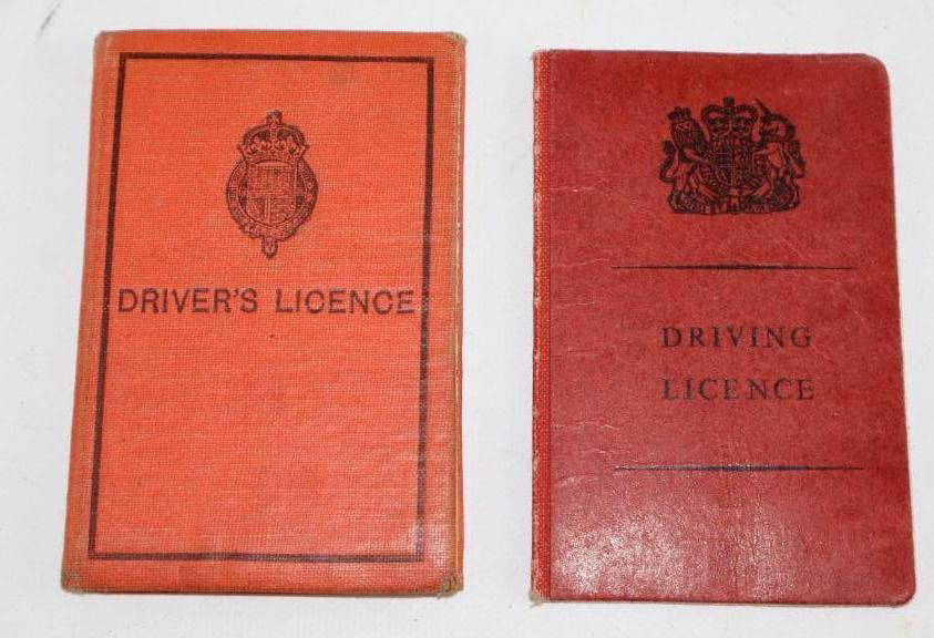 Group Of 2 1961 & 1970 Driver's Licenses Norfolk County Auction