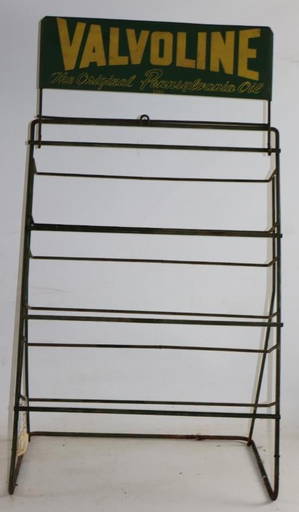 Valvoline Original Pennsylvania Oil Advertising Oil Can Display Rack