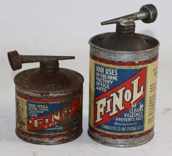 Group Of 2 Standard Oil Finol Handy Oiler Cans