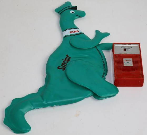 Group Of 2 Sinclair Transistor Radio And Dino Blow Up Inflatable