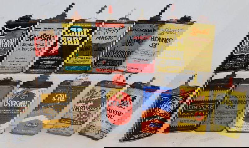 Group Of 13 Household Handy Oiler Cans