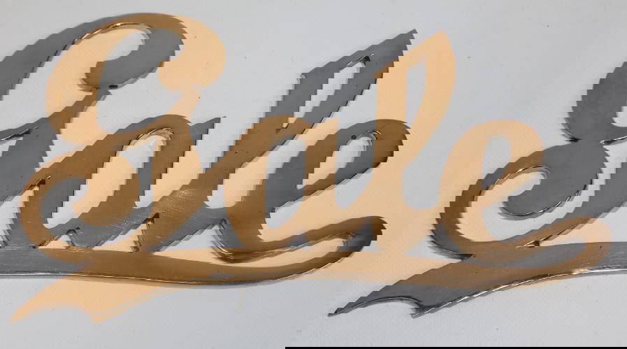 Gale Motor Car Co Brass Radiator Emblem Script Auction