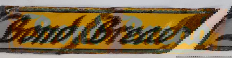 Single Sided Porcelain Bond Bread Advertising Sign Auction