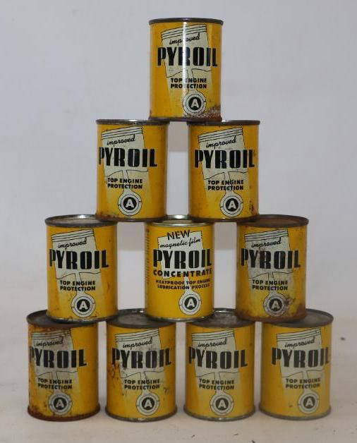 Group Of 10 Pyroil Top Oil Cans Auction