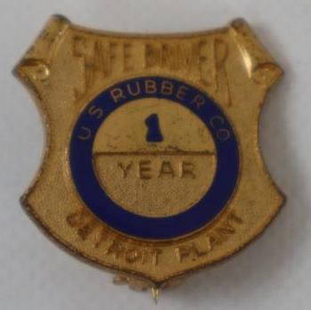 Us Rubber Company Cloisonne Safe Driver Pin Back Badge Auction
