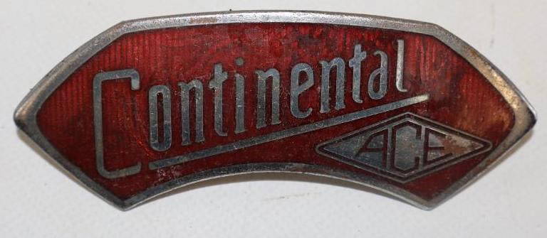 1933 Cloisonne Continental Ace Radiator Emblem Badge