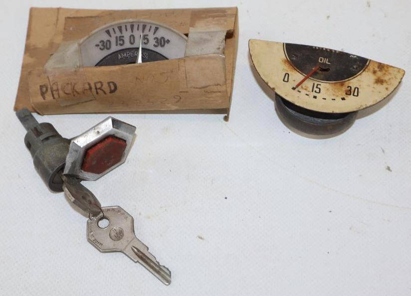 Group Of 3 Packard Gages And Trunk Lock W/ Keys Auction