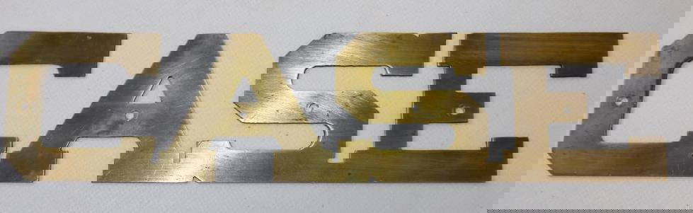 Brass Case Radiator Emblem Script Auction