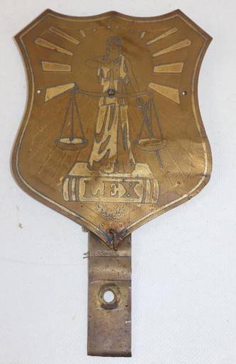 Lex Scales Of Justus Brass License Plate Topper