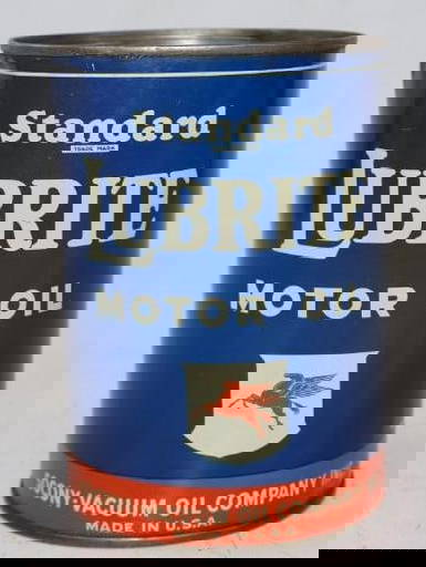Socony Vacuum Standard Luberite One Qt Metal Oil Can