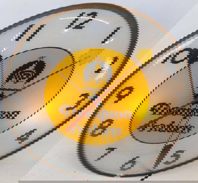 Tp Thompson Products Light-up Telechron Advertising Clock Auction