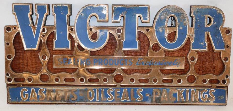 Victor Gaskets Store Display Sign Auction