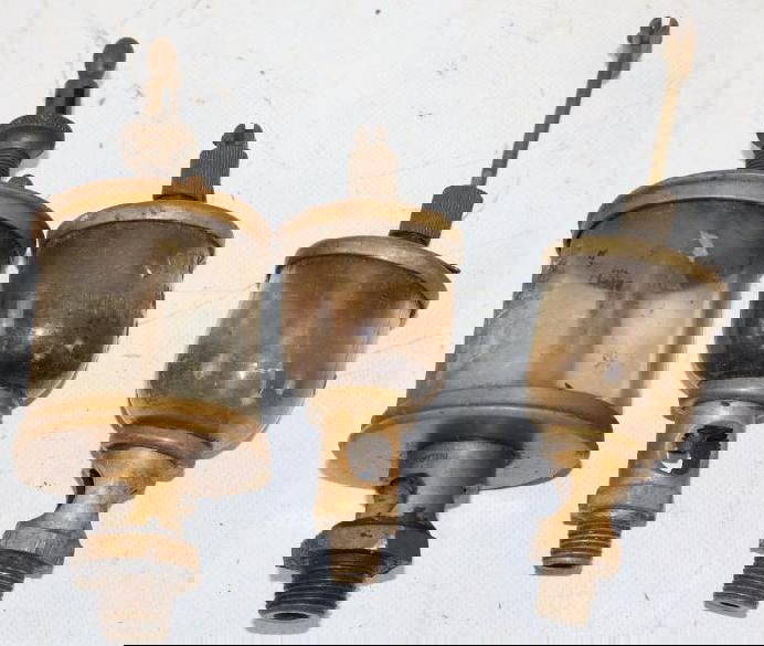 Group Of 3 Brass And Glass Engine Oilers Auction