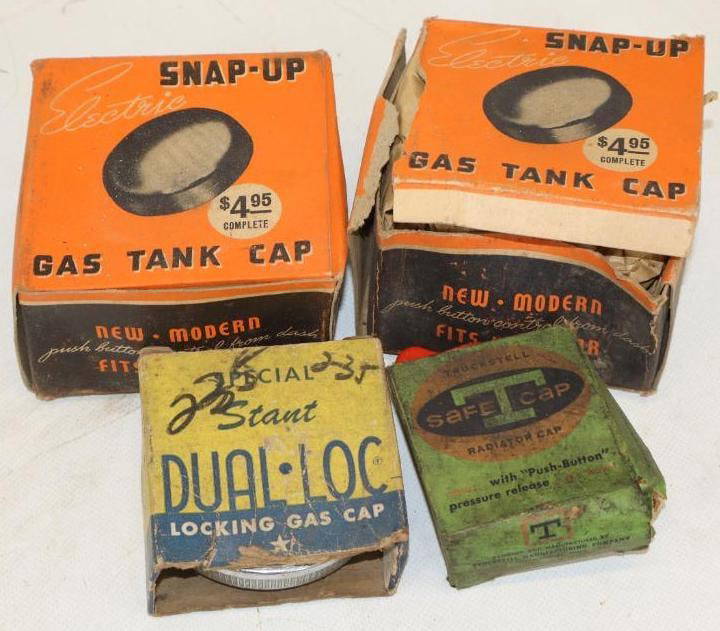 Group Of 4 Snap-up, Dual -loc And Safe Cap Radiator Cap And Gas Caps In ...
