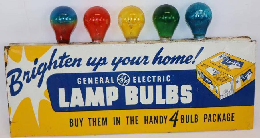Ge Light Bulb Advertising Display Sign With Five Colored Light Bulbs ...