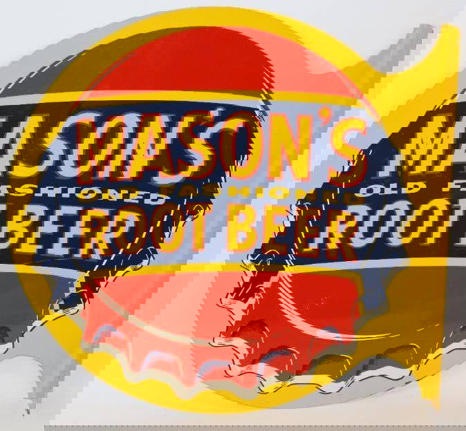 Mason's Old Fashioned Root Beer Dst Flange Sign Auction