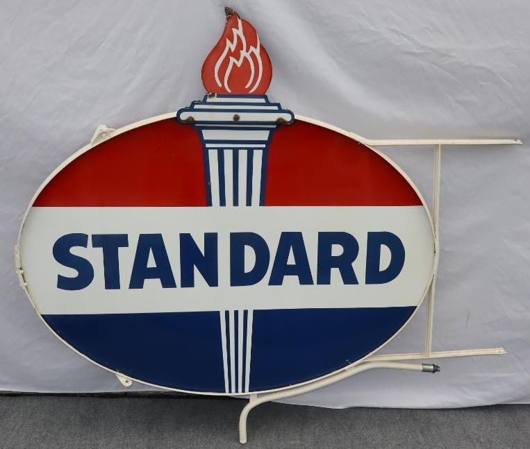 Standard Oil Company Dsp Porcelain Gas Station Identification Sign Auction